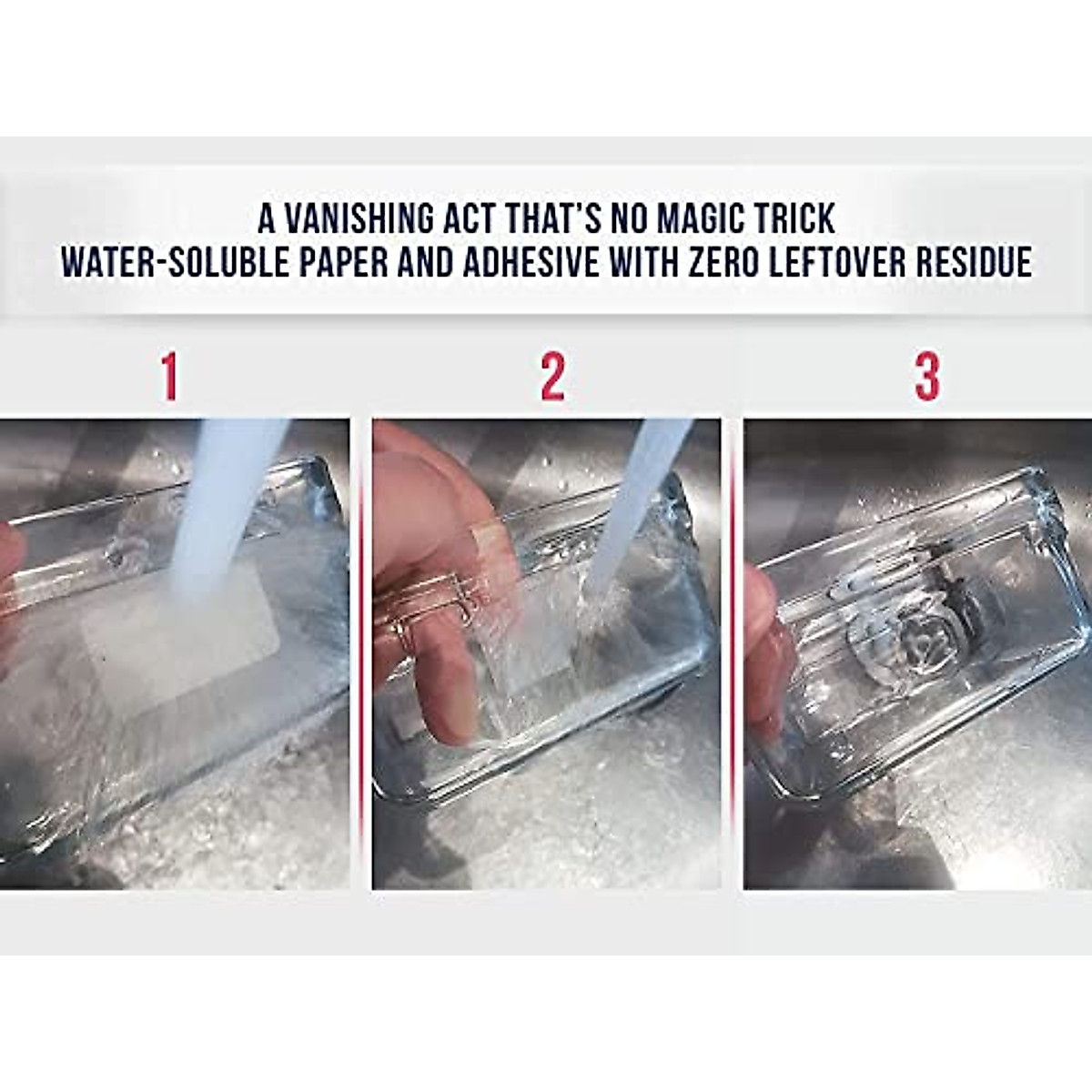 MESS Dissolvable Freezer Labels - 500 Removable Food Container Labels - Blank Labels for Food Containers - Dissolvable Food Labels Stickers -Freezer Tape - Bottle Labels, Jars Food Storage Labels 1x2"