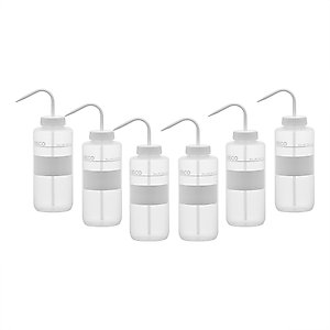 EISCO 6PK Chemical Wash Bottle, No Label, 1000ml - Wide Mouth, Self Venting, Low Density Polyethylene - Performance Plastics Labs