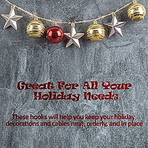 Command Clear Cable Clips - Plastic Adhesive Cord Clips for String Lights, Christmas Decorations, Wall, Office or Home Wires, 20 3M Clear Hooks, 24 Adhesive Strips and Wholesalehome Hook Torpedo Level