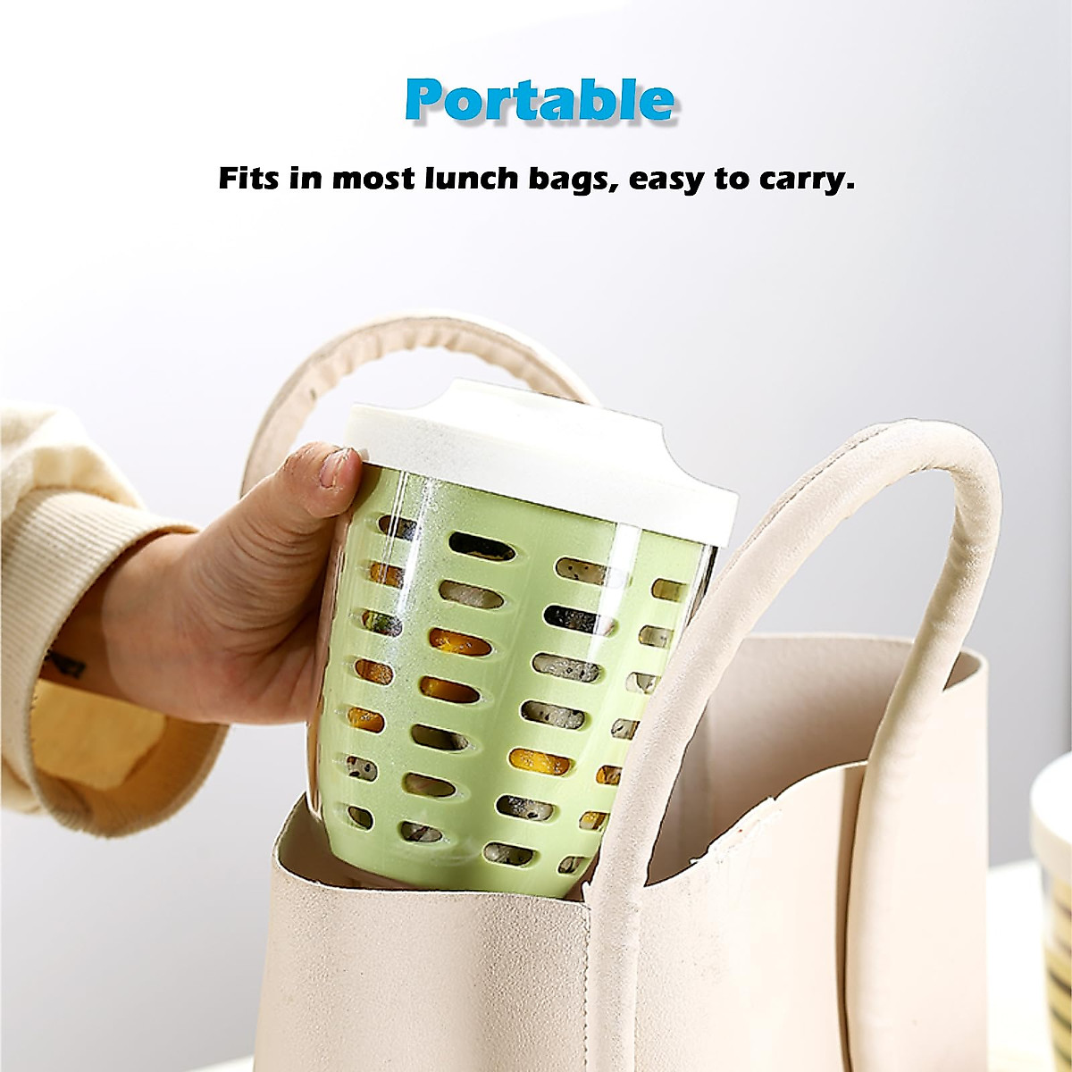 daasigwaa Fresh Fruit Salad Storage Cup To Go With Lids, Fork & Drain Baskets, Reusable Leakproof Food Storage Containers With Removable Colander Keep Fruits, vegetables Fresh Longer, 22 oz(Pink)