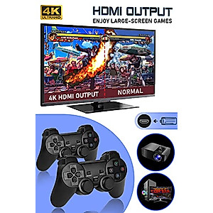 Apriluna Retro Game Console Wireless HDMI Output System，Built in 10000+ Classic Handheld Games 2.4G Wireless Controllers, 9 Emulator Consoles