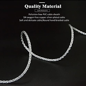 0.78mm 2Pin 5N OFC Silver Plating+Graphene Earphone Cables for Audeze iSINE20 LCDi3 LCDi4 64audio A12t U12t DUNU SA6 SA3 DM480 UM 3DT MEXT 2HT Oriolus Blessing2 KXXS S8 Aria (4.4mm, 0.78mm 2Pin)