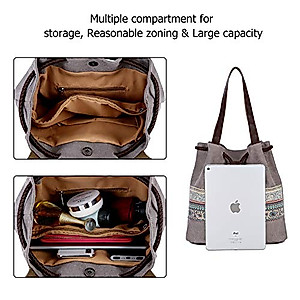 ArcEnCiel Canvas Tote Bag for Women Shoulder Purse Beach Handbags Work School Travel Shopping Pack (Gray)