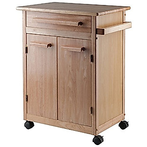 Winsome Wood Single Drawer Kitchen Cabinet Storage Cart, Natural