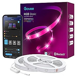 Govee RGB LED Strip Lights, 65.6ft Bluetooth LED Lights with App Control, 64 Scenes and Music Sync, LED Lights for Bedroom, Living Room, Kitchen, Party, Color Changing Light Strip 2 Rolls of 32.8ft