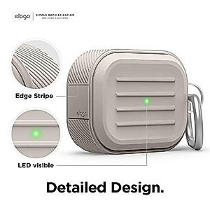 elago Armor Case Designed for Apple AirPods Pro Case, Tough Drop Protection, Shock Resistant, Made from Durable Silicone [US Patent Registered] (Stone)