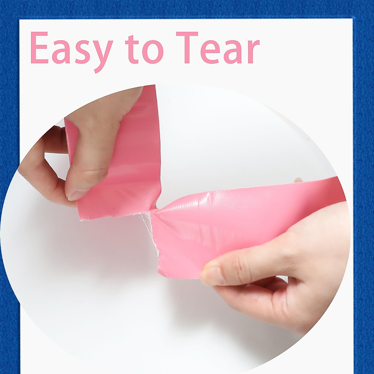 ROSEUP 2 Pack Duct Tape Heavy Duty,7.5 Mil Thickness,2 Inches x 30 Yards,Flexible,No Residue,Waterproof and Tear by Hand,Multi-Use for Indoor & Outdoor, Pink