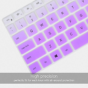 Keyboard Cover for 2022 New Dell Inspiron 15 5510 5515 5518 3510 3511 3515 3520 3525 3530 3535, Dell Vostro 15 3510 5510 5515 Laptop, Dell Latitude 3520 Keyboard Skin Protector, Ombre Purple