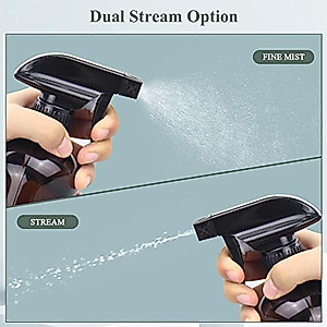 2 Pack Black Trigger Sprayers Replacement Spray Nozzles with Mist Stream Sprayer for 8oz/16oz Glass Spray Bottles for Home, Kitchen, Garden and Office