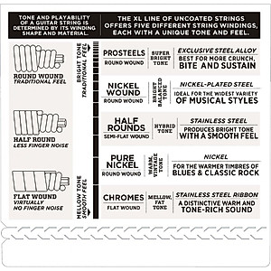 D'Addario XL Half Rounds Bass Guitar Strings - ENR70 - Long Scale - Super Light, 40-95