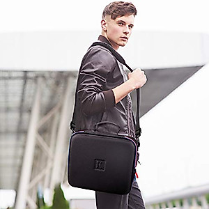 Kootek Carrying Case for Nintendo Switch and Switch OLED Model 2021, Hard Shell Travel Cases with 21 Games Storage Slots, Shoulder Strap, Storage for Switch Console, Pro Controller, Switch Dock