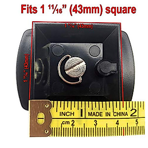 DaVoice 43mm Tripod Quick Release Plate Camera Mounting Adapter Parts Replacement for Torjim 60-Inch AX60, Endurax 66" ETR66, UBeesize 60” TR60, Zomei Q111, KingJoy, Victiv, Mactrem PT55 Tripod Mount