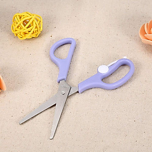 Food Shears Stainless Steel Baby Scissors Food Scissor with Plastic Cover for Toddlers, Preschool Training Kids Scissors(Purple)