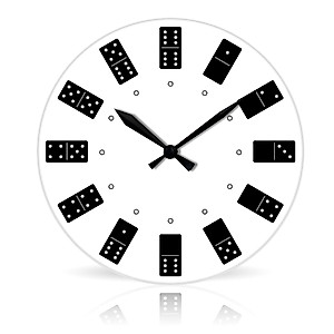 The Full Color Company Dice 'n Dominoes 10.75" Round Acrylic Wall Clock