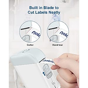 Label Maker, POLONO P10 Mini Label Printer, Portable Wireless Connection Label Maker Machine with Tape, Multiple Templates Available for Smartphone Easy to Use Office Home Organization Kitchen Storage