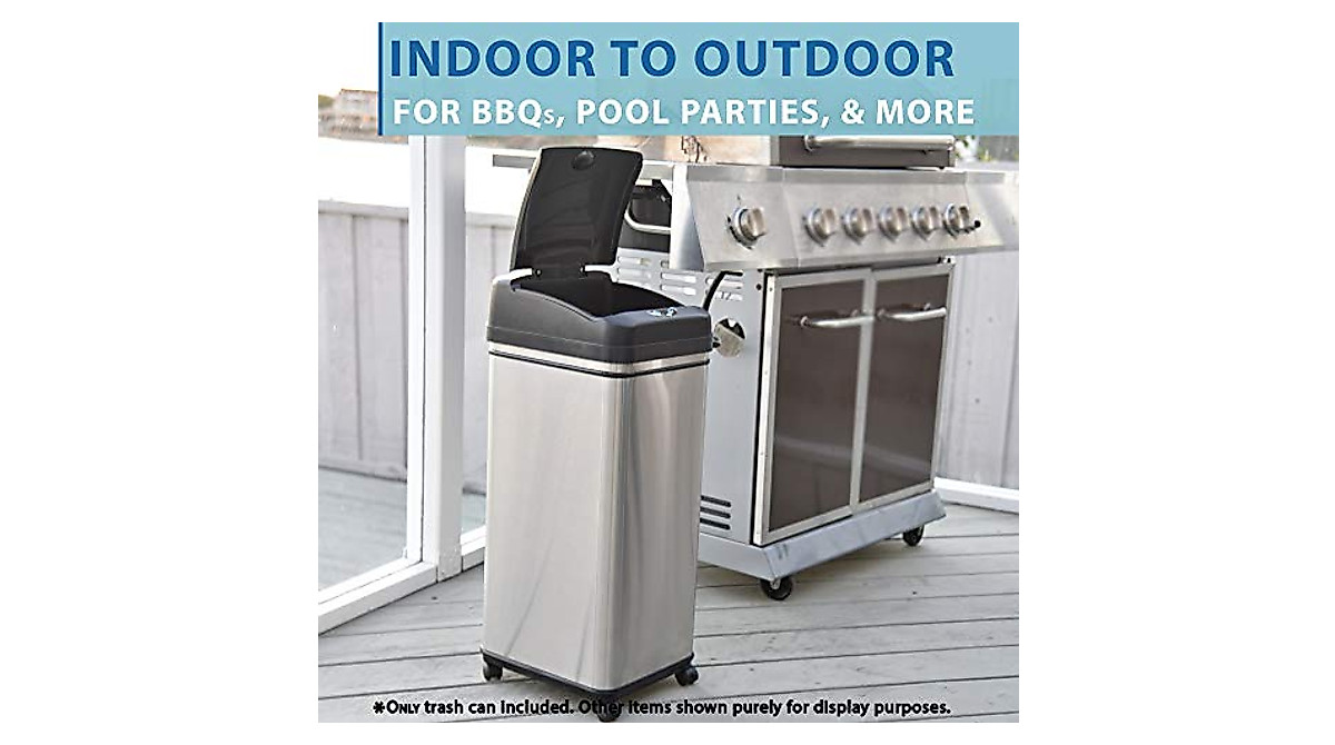 iTouchless Glide Sensor Trash Can with Odor Control 13 Gallon