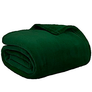 PAVILIA Fleece Blanket Throw | Super Soft, Plush, Luxury Flannel Throw | Lightweight Microfiber Blanket for Sofa Couch Bed (Emerald Green, 50x60 inches)