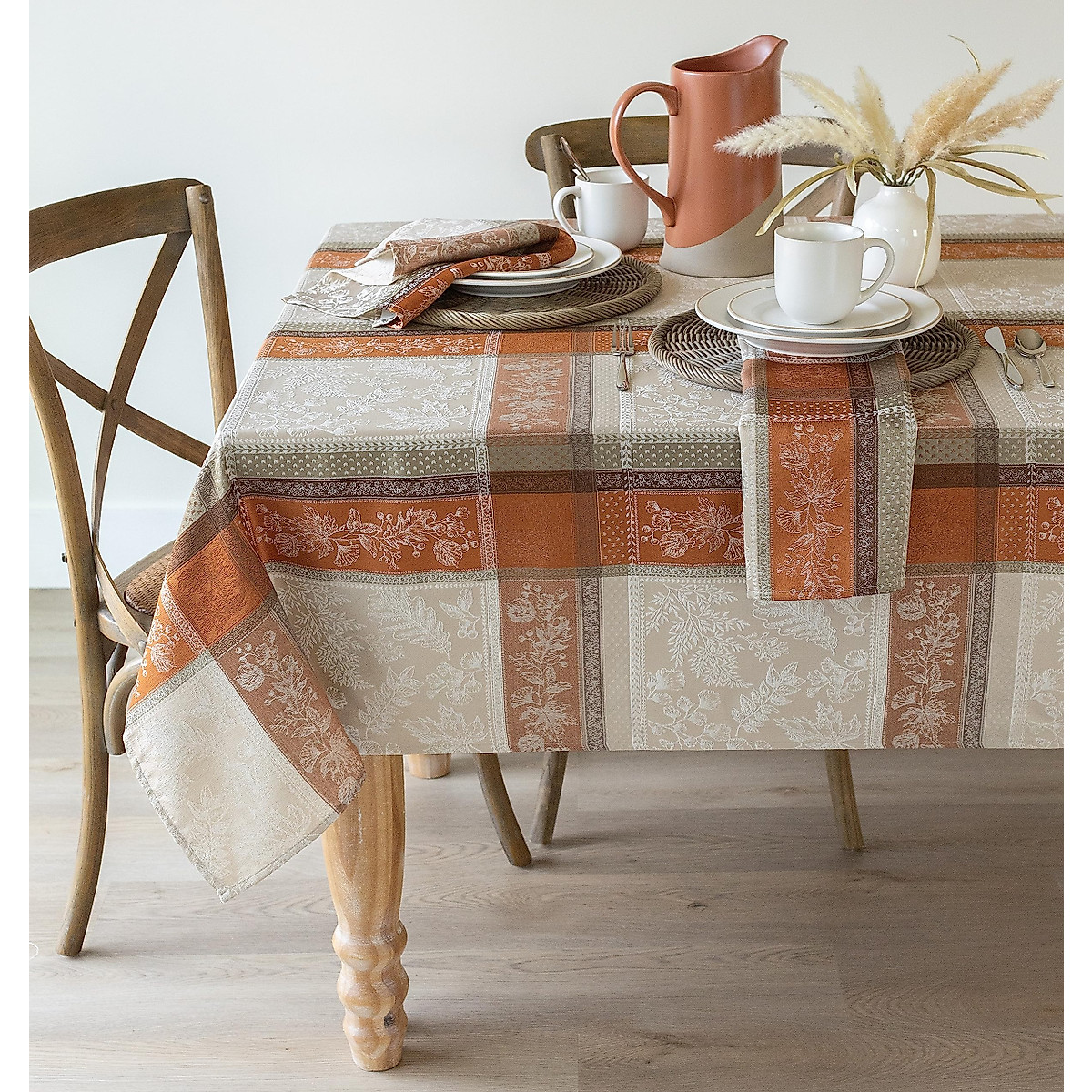 Benson Mills Heirloom Harvest Yarn Dyed Jacquard Fabric Table Cloth, Fall, Harvest and Thanksgiving Tablecloth (60" X 84" Rectangular, Heirloom Harvest)