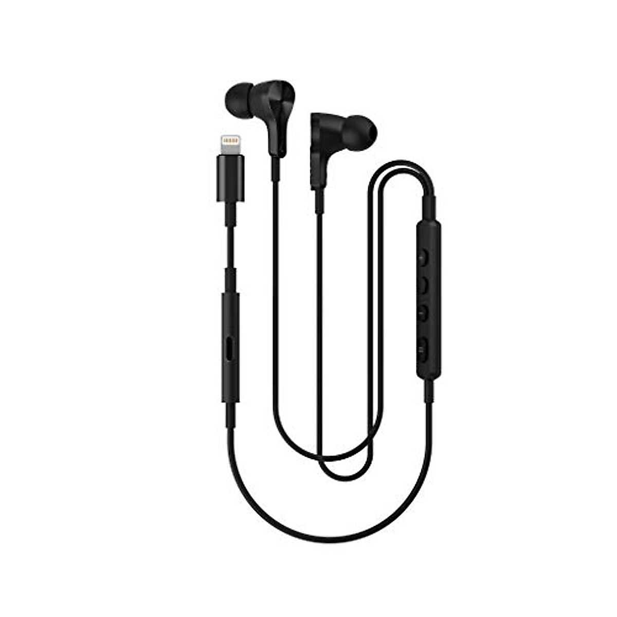 RAYZ Pioneer Plus (Black) Active Noise Cancelling Wired Earphones with Microphone in Ear Corded Smart Noise Reduction, Auto-Pause, Hands-Free, Hey Siri MFI Certified Compatible iPhone, iPad, iPod