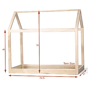 Montessori House Bed Frame Twin Full or Queen Solid Wood MADE IN USA