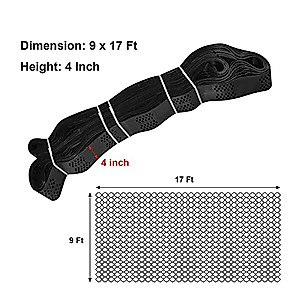 Suninlife Geo Grid Ground Grid 4" Thick Geo Cell Grid 9 x 17 Ft Ground Stabilization Grid 1885 LBS Per Sq Strength Gravel Ground Grid for Slope Driveways and Garden