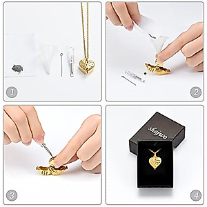 shajwo Cremation Jewelry Angel Wing Heart Urn Necklaces for Ashes Memorial Keepsake Pendant for Women Men,Mom