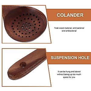 1 Set Reusable Utensils Kitchen Utensils Wood Utensils Wooden Utensils Wood Reusable Utensil Colander Spoon Wood Spoon Housewarming Spoon for Cooking Soup Wood Wok Spatula