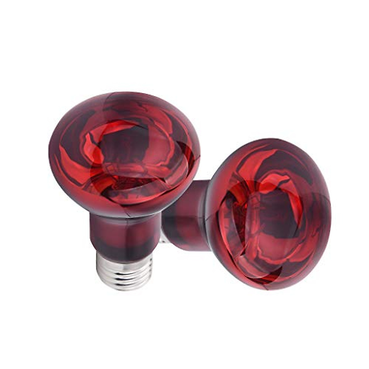 MD Lighting Pet Supplies 50w Infrared Heating Lamp 2 Pack, 110v E27 Basking Spot Light Bulbs for Reptile and Amphibian, as Bearded Dragons, Turtles, Ball Pythons, Red
