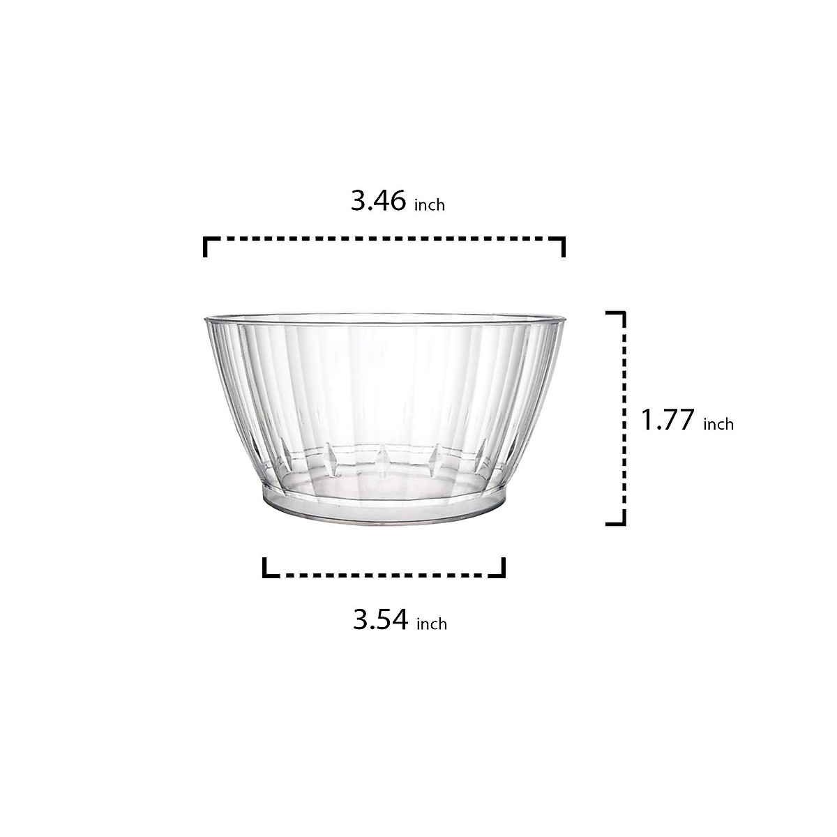 Party Essentials Deluxe/Elegance Quality Plastic 6-Ounce Fruit/Nut/Dessert Bowls, Clear, 20 Count