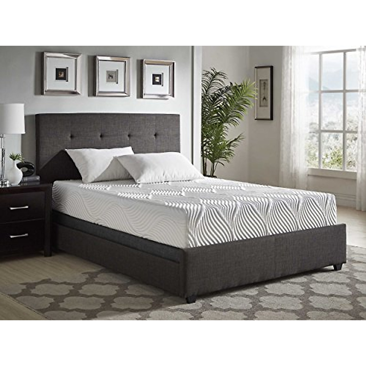 Lexicon Nocturne 10" Gel Infused Memory Foam Mattress, Twin, White