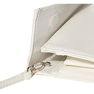 OES Eastern Star Cross Body Clutch Purse with Detachable Chain Shoulder Strap, White, Medium