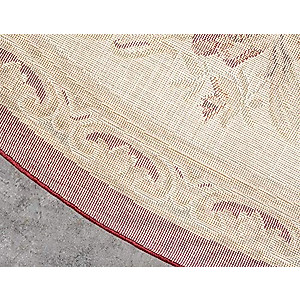 Unique Loom Versailles Collection Traditional Classic Floral Motif Area Rug (6 ft Round, Burgundy/ Ivory)