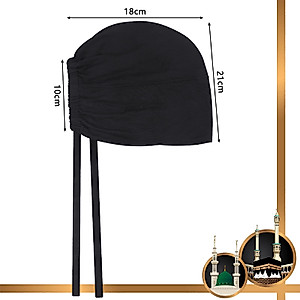 2 Pieces Women Under Scarf Hat Hijab Cap Islamic Hijab Undercap Hijab Bonnet Cap Muslim Inner Beanies Hat Underscarf Turban Caps with Ties Back