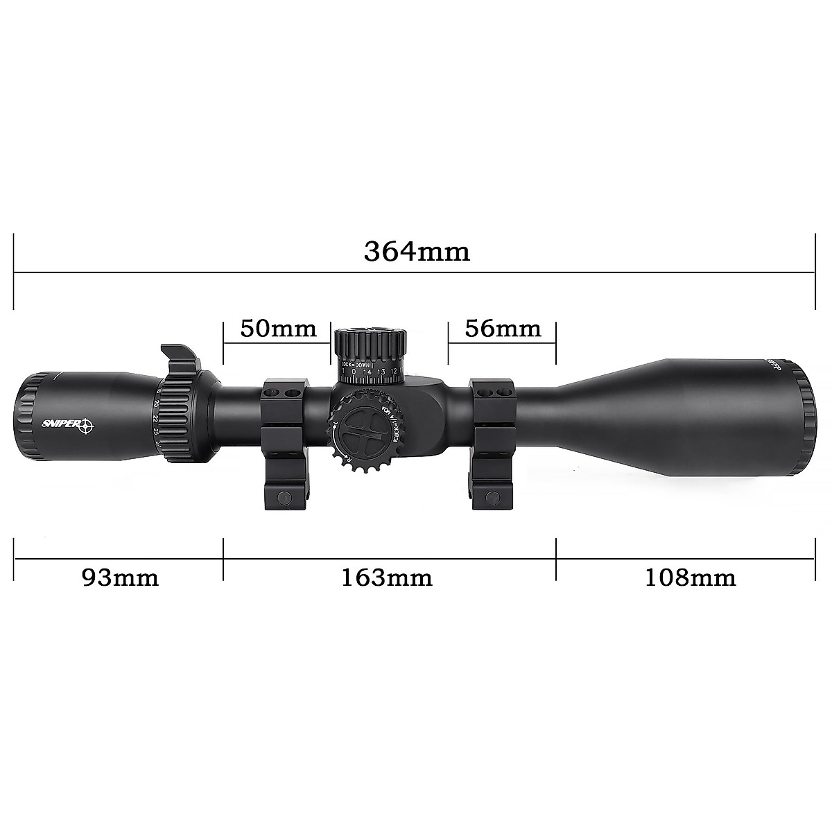 ZT4.5-18X44FFP 30mm Scope First Focal Plane Riflescope with Red/Green Illuminated Reticle Multi-Coated lenses, QTA (Quick Target Acquisition) Turrets with Lens Covers/Scope Rings