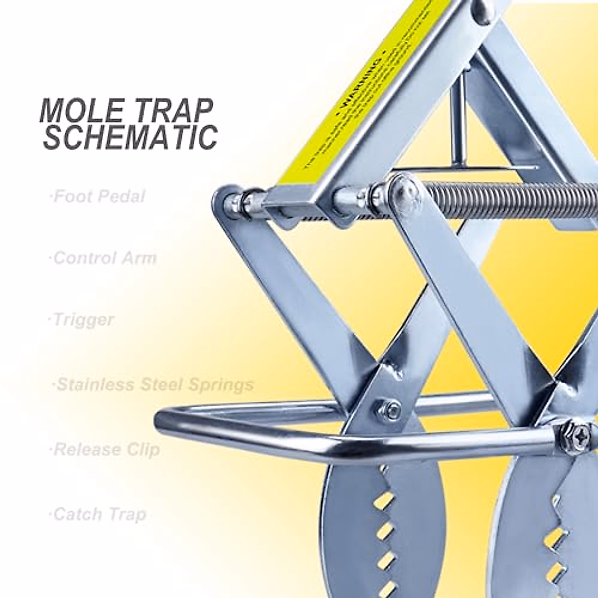 Mole Trap Scissor 2 Pack, Upgraded Mole Traps for Lawns That Kill Best, Galvanized Steel Mole Killer, Easy Step Setup