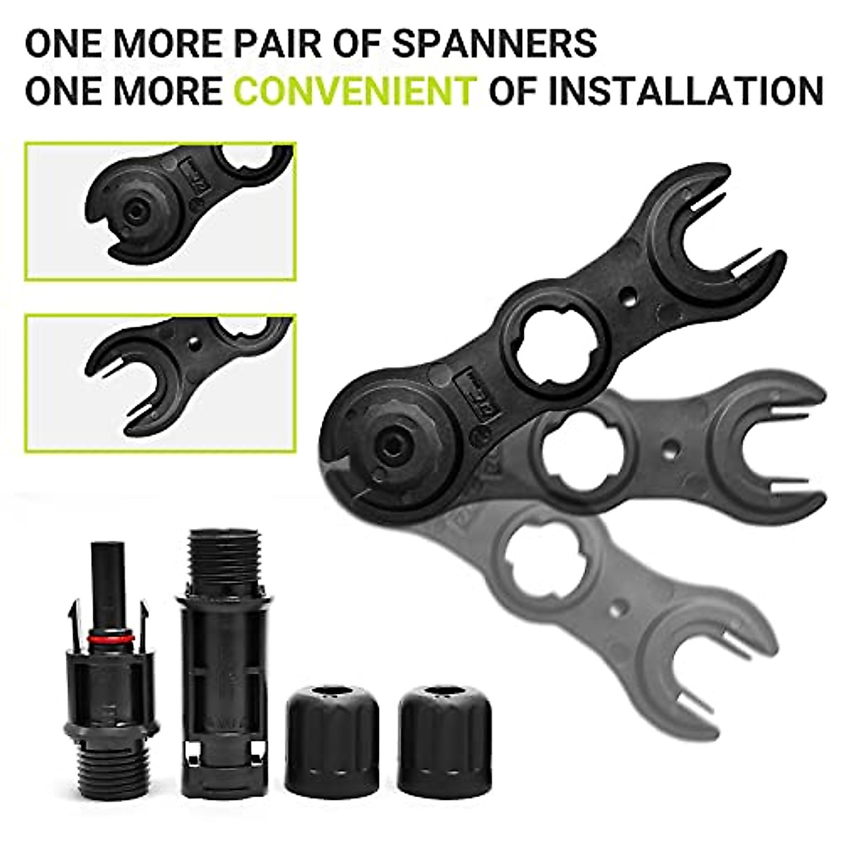 Newpowa Solar Panel Male/Female Connectors with Spanners 6 Pairs of PV Cable Connectors for Off-Grid Solar Charge System
