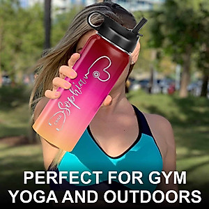 Custom Nurse Water Bottle, Personalized Sports Water Bottle with Name for Nurse Customized Water Bottle with Straw Insulated Stainless Steel Vacuum Cup, Nursing School Students Doctor Gift for Women