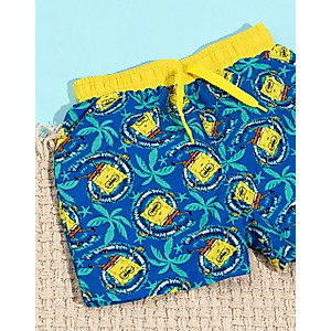 SpongeBob SquarePants Swim Shorts Boys Blue Yellow Swimming Trunks 5-6 Years