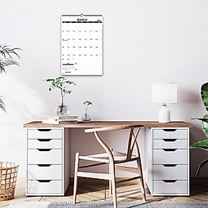 MONYES 2023-2024 Wall Calendar, 17" x 12" Academic Desk Calendar, 2 Year Wirebound Calendar