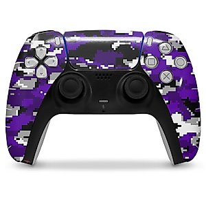 WraptorSkinz Skin Wrap compatible with Sony PS5 DualSense Controller WraptorCamo Digital Camo Purple (CONTROLLER NOT INCLUDED)