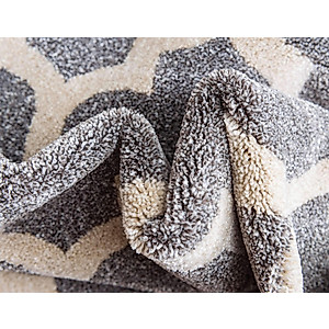 Unique Loom Trellis Collection Area Rug - Philadelphia (4' 1" x 6' 1" Rectangle Dark Gray/Beige)