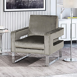 Christopher Knight Home Laurel Velvet Club Chair, Gray, Silver