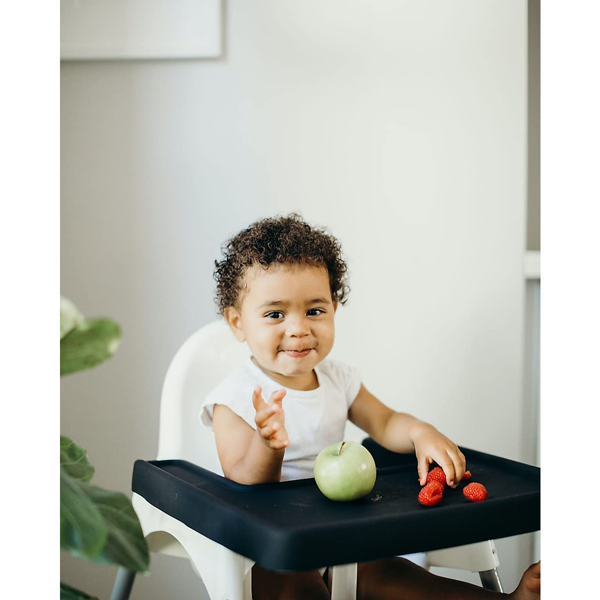 Silicone Full Cover Placemat for IKEA Antilop High Chair, BPA Free, Dishwasher Safe, ezpz Baby Led Weaning Plate, Baby Finger Food