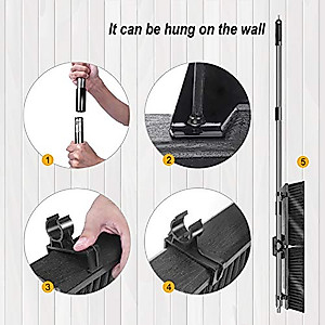 MASTERTOP 24 Inches Push Broom Outdoor, Multi-Surface Outdoor Brooms, Heavy Duty Floor Scrub Brush with Stiff Bristles for Cleaning Patio Garage Deck Yard Patio