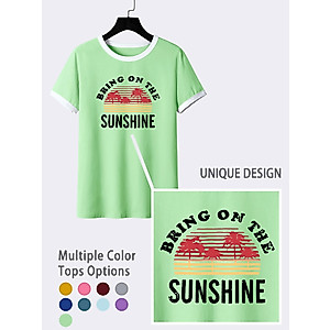 Nlife Bring On The Sunshine Graphic Long Sleeves Tees Blouses for Women Tops Sweaters for Women