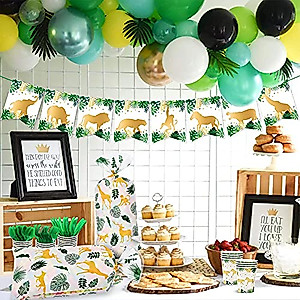 Lecpeting 100 Pcs Jungle Animal Treat Bags Safari Animal Cellophane Candy Bags Jungle Plastic Goodie Storage Bags Safari Party Favor Bags with Twist Ties for Safari Theme Birthday Party Supplies