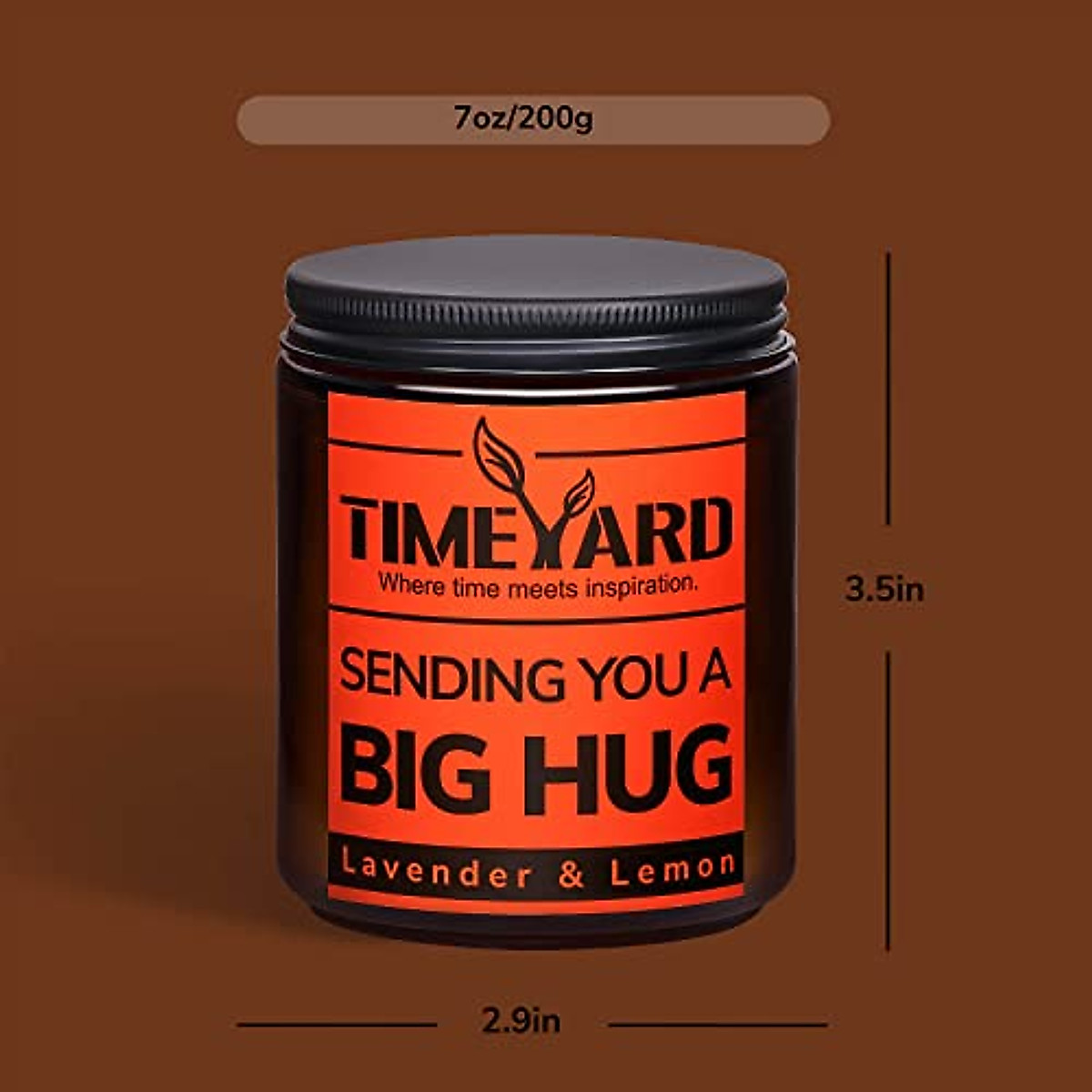 TIMEYARD Lavender Lemon Scented Candle, Bathroom Lavender Aromatherapy Candles Gift for Women, Hug in Modern Jar Candle, Calm and Relax Lemon Scented Soy Candles with 1 Cotton Wick, 45H Burn Time, 7oz