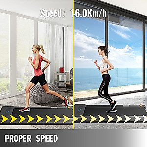 Bkisy Under Desk Treadmill for Home, Portable Walking Pad, 500W Motor Treadmills for Running, Adjustable 1-6.0km/h Speed for Home Running Machine with Remote Control, LCD Screen & Calorie Counter