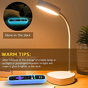 SOTATOO (3 Pack) Case for Roku Remote, Cover for Hisense/TCL Roku TV Steaming Stick/Express, Silicone Universal Protective Controller Sleeve Skin Glow in The Dark Blue Orange Green with Lanyards