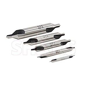 Shars 5 Pcs Center Drill & Countersink Bit Tooling Set #1-5, 60° HSS 404-1358 P{